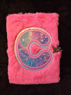 Claire's Initial Pink Fuzzy Lock Diary - C , NWT 90 Page Lock With 2 ...