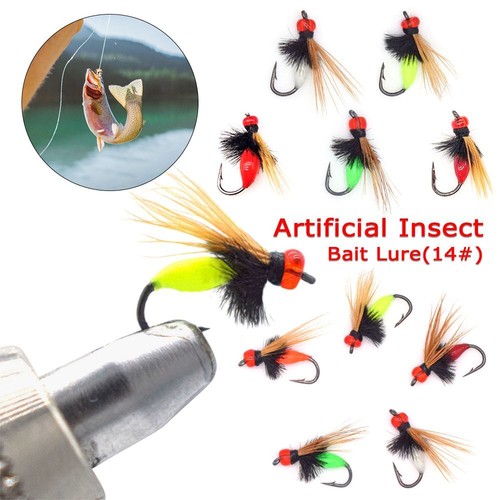5pcs 14# Lure Set Outdoor Fishing Hook Insect Bait Artificial Lure ...