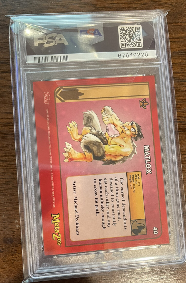 Metazoo Topps Series 0 Matlox Aura Holo Foil #40 PSA 9 Mint | eBay