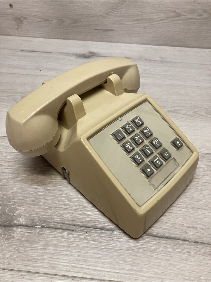 Vtg 70s Alltel Starplus Cream Desk Phone Push Button Land Line No Cord ...
