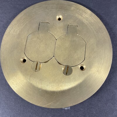 Steel City Floor Box Cover Brass Duplex Receptacle 5-3/4" Diameter ...