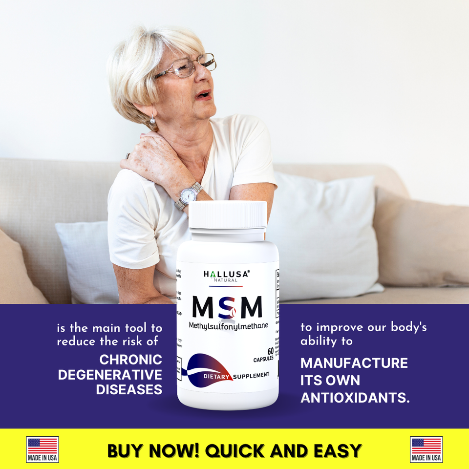 MSM - Joint Pain & Connective Tissue Support - Arthtitis Relief - 60 ...