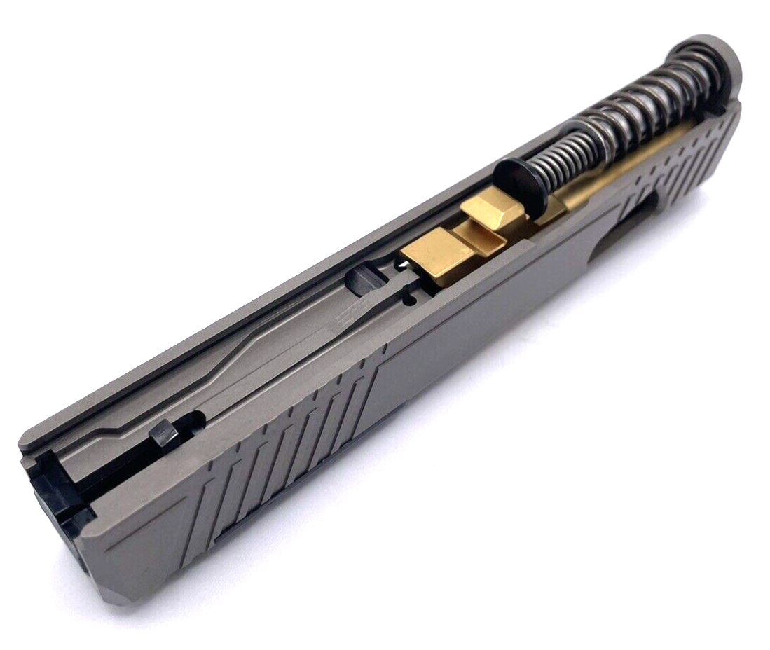 High Table Glock 43 Complete Nickel Slide Micro RMSC Optic Cut, Gold ...