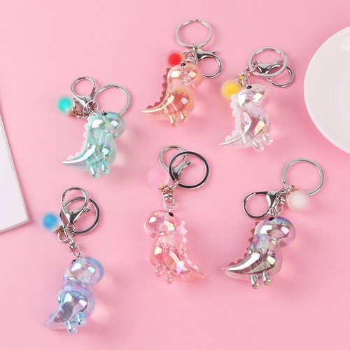 Creative Colorful Crystal Dinosaur Keychain Pendant Cartoon Cute Car ...