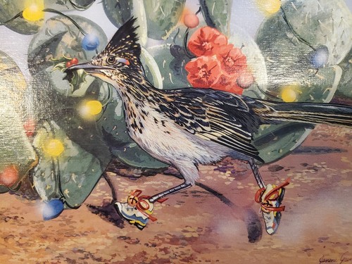 Christmas ROAD RUNNER CARRYING MISTLETOE Leanin' Tree Cards 5 Cards VTG ...