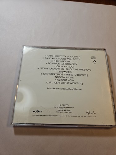 Alabama CD, Forty Hour Week, 1985 RCA Country Greats Harold Shedd ,Made ...