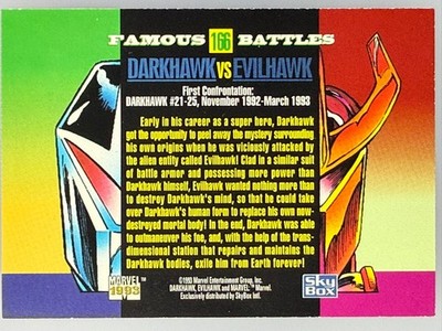 1993 SkyBox Marvel Universe - Darkhawk VS Evilhawk #166 | eBay