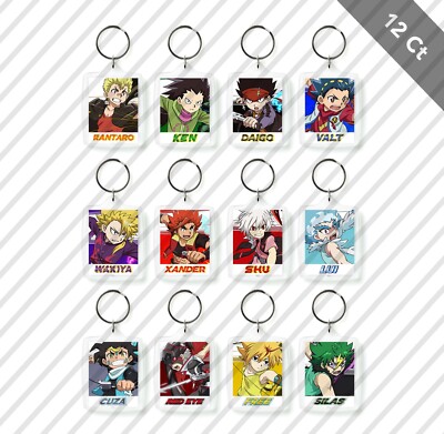 12 BeyBlade Burst Anime Characters Keychain Birthday Party Favor Gifts ...