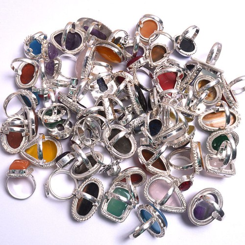 20 pcs Lots Gemstone Silver Plated jewelry Multi Design Rings SB-4525 ...