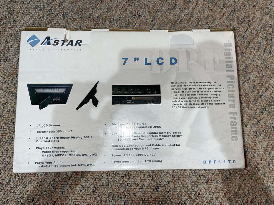 ASTAR DIGITAL PICTURE FRAME 7"LCD MODEL DPF1170 NEW | eBay