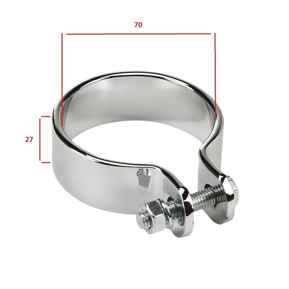 Fascetta Morsetto Supporto Tubo Di Scarico Silenziatore 70mm moto ...