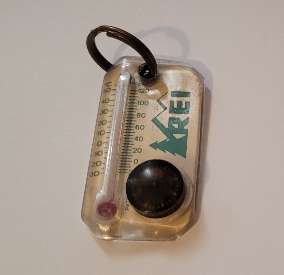 Vintage Advertising REI Thermometer Compass Key Chain | eBay