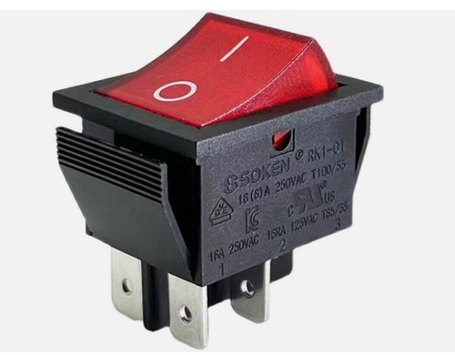 5pcs SOKEN RK1-01 16A/250VAC 4 pins Rocker Switch Red Light | eBay