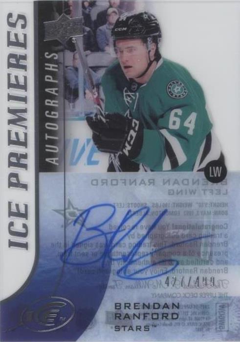 2015-16 Upper Deck Ice - Premieres Autographs Brendan Ranford #IPA-BR ...