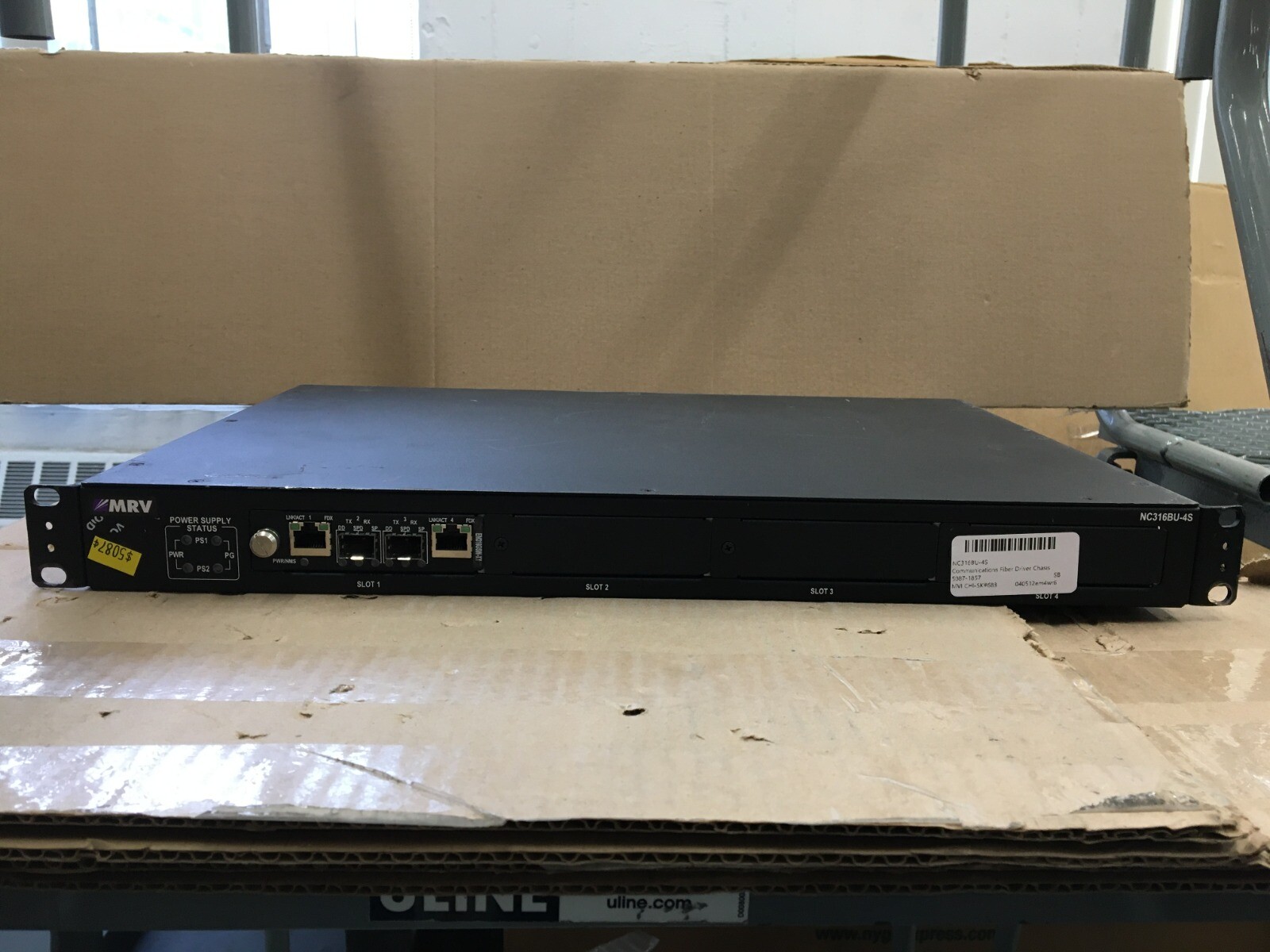 MRV NC316BU-4S/AC EM316GSW-XY NC316-4SRPSAC 4-SLOT FIBER DRIVER BASE ...