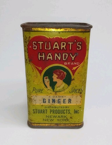 Stuart's Handy Ginger Spice Tin Vintage Stuart Products Inc. Newark NY ...
