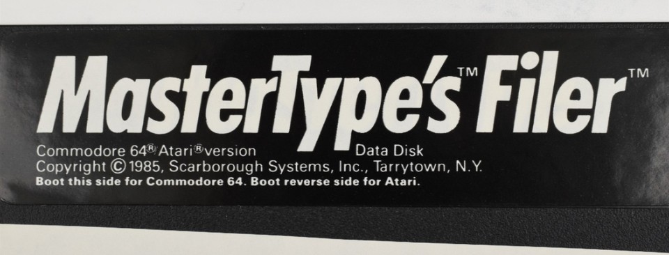 MasterType's Filer Dual-Sided Floppy Disk 1985 Commodore 64 Atari ...