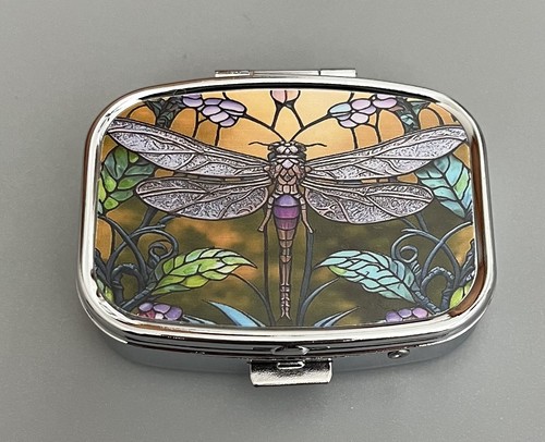 Mini Glossy Dragonfly Travel Pill-Trinket Metal Storage Box 2 ...