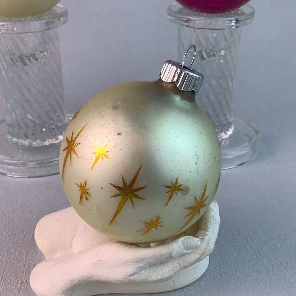 Vintage Shiny Brite-Santa’s Sleigh & Atomic Starburst Stenciled ...