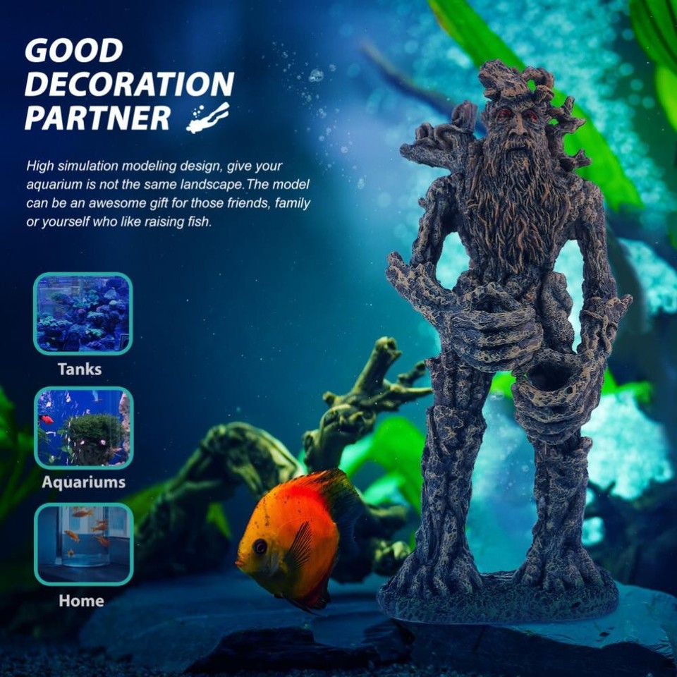 Simulated Tree Demon Ornaments Fish Tank Sculpture Man Aquarium Tall ...