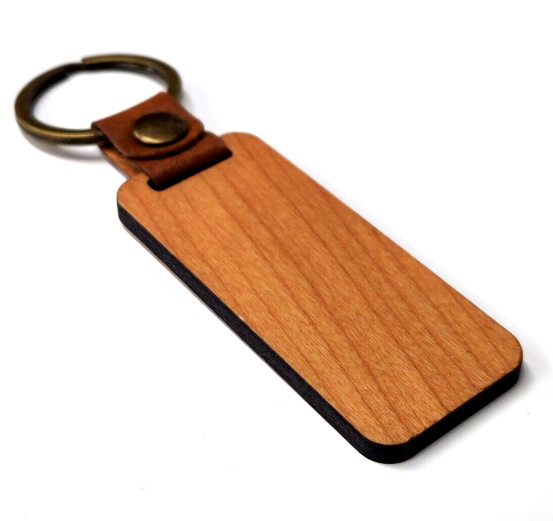 WOODEN KEY TAG / KEY RING / CUSTOM TEXT | eBay
