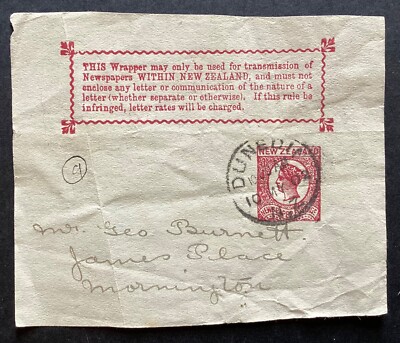 NZ 1902 QV 1/2d Newspaper Wrapper Dunedin ‘A’ Class postmark (HC348) | eBay