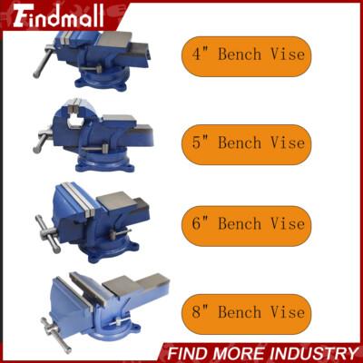 8"/6"/5"/4"Bench Vise W/ Anvil Swivel Base Heavy Duty Vice Multipurpose ...