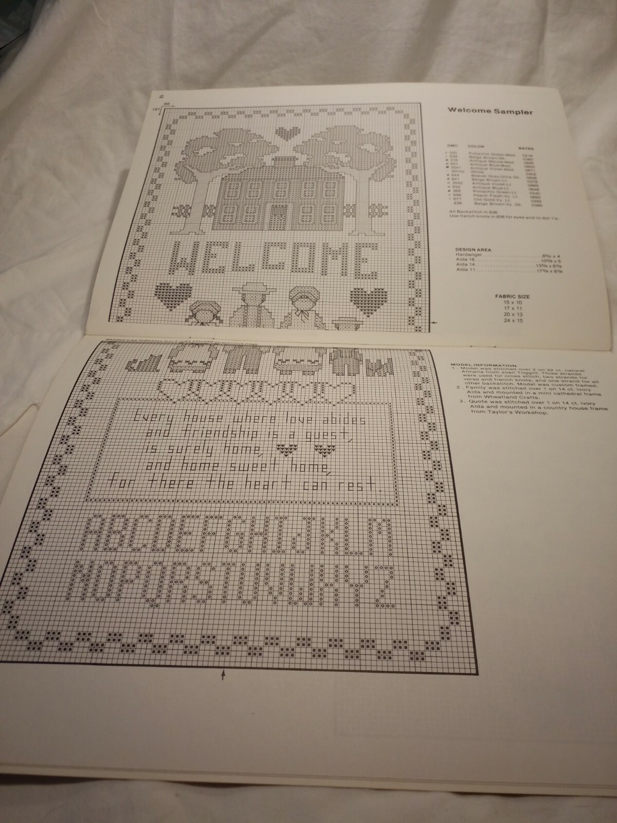 Debra Designs Cross Stitch HEARTS AND HOME SAMPLER #DDL-1 Amish, Bear ...