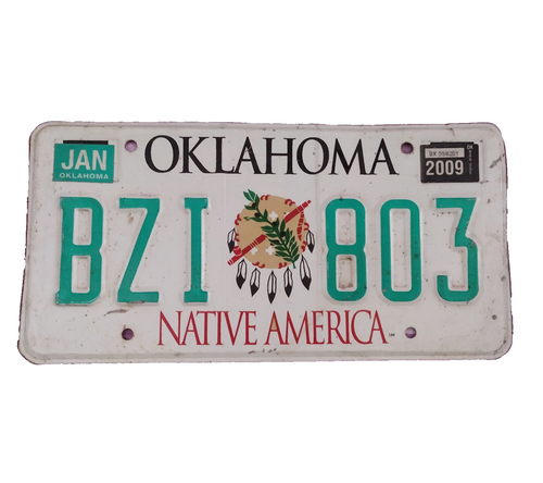 Oklahoma License Plate State 2009 OK Native America White Collectible ...