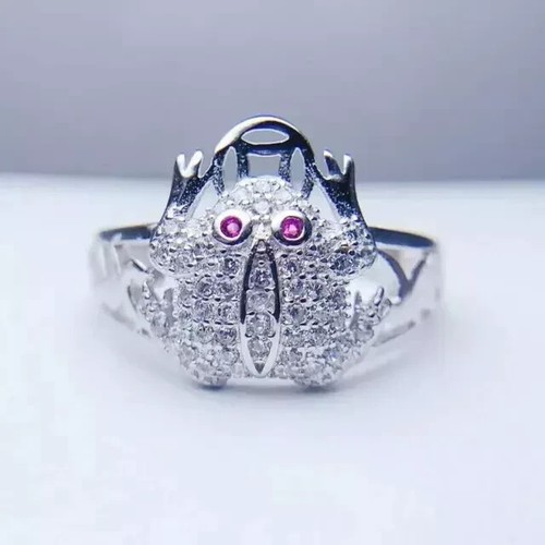 2Ct Round Cut Lab Created Ruby Frog Party Ware Women Ring 14K White ...