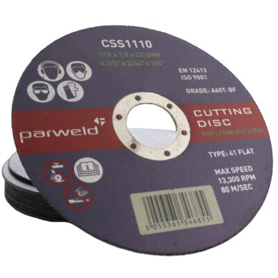 115mm x 1mm Metal Cutting Discs - Parweld Stainless Slitting Disc (Pack ...