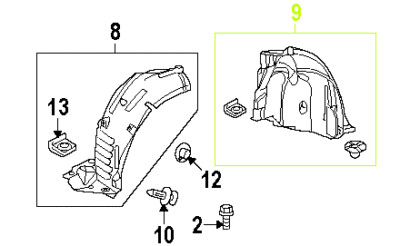Mercedes Benz E Class OEM Fender Liner Splash Guard 2126903030 Rear ...
