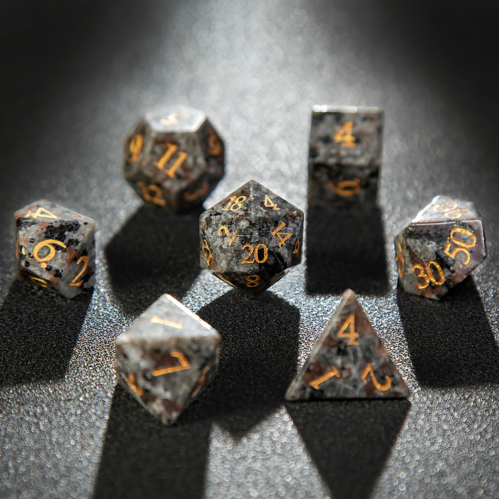 DND Dice Set 7pcs Polyhedral Frame Gemstone for Dungeons and Dragons ...