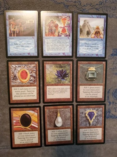 mtg Power 9- Black Lotus, Mox, Ancestral, Time Walk, Timetwister Beta ...
