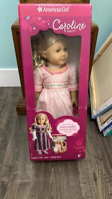 AMERICAN GIRL DOLL CAROLINE ABBOTT RETIRED W/ ORIGINAL BOX BOOK Holiday ...