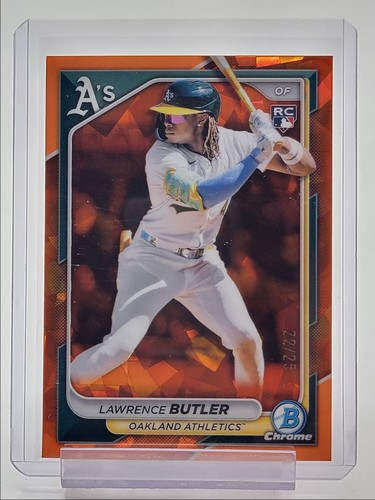 LAWRENCE BUTLER 2024 BOWMAN CHROME ROOKIE SAPPHIRE ORANGE RC /25 Q3855 ...