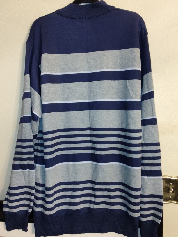 Pre owned Men's Marx & Dutch Collection Dark Blue Striped Sweater Size ...
