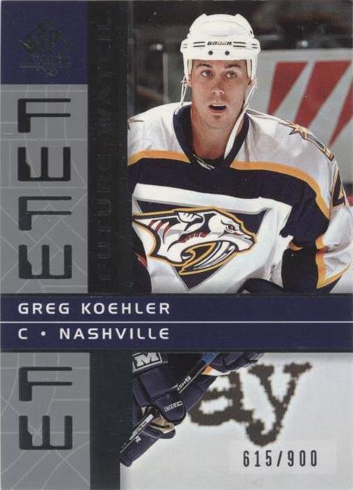 2002-03 SP Authentic - Future Watch Greg Koehler #149 /900 (RC) for ...