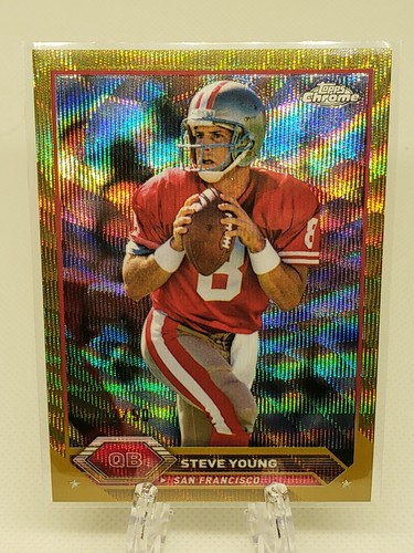 2023 Topps Composite - Topps Chrome Steve Young #49 Gold Wave Refractor ...