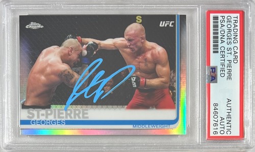 Georges St-Pierre autographed signed 2019 Topps Chrome card UFC PSA ...