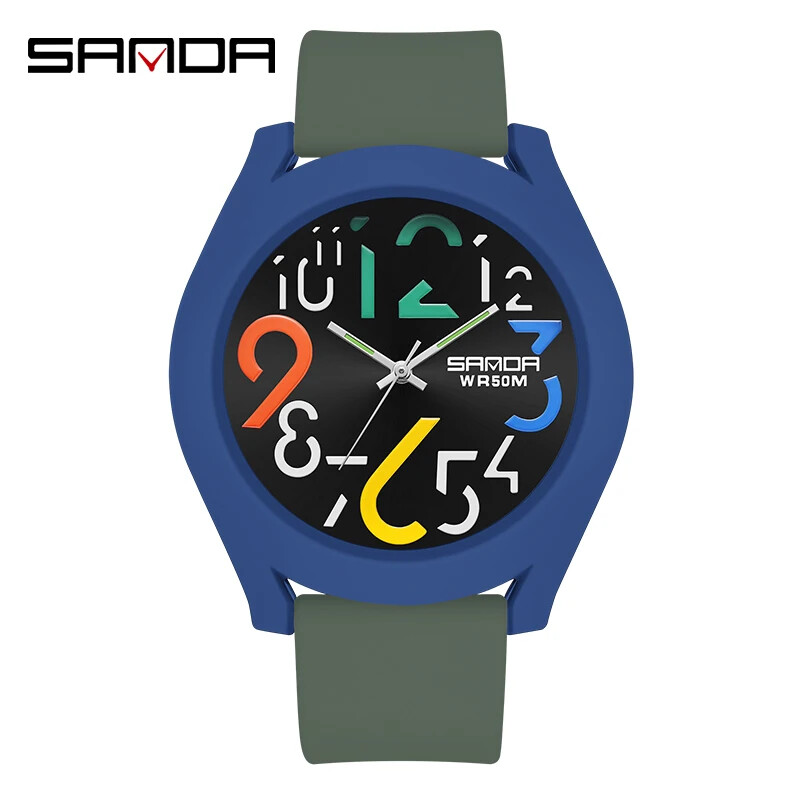 Sanda Men'S Watch Silicone Strap Watch Creative Simple Girls Watch ...