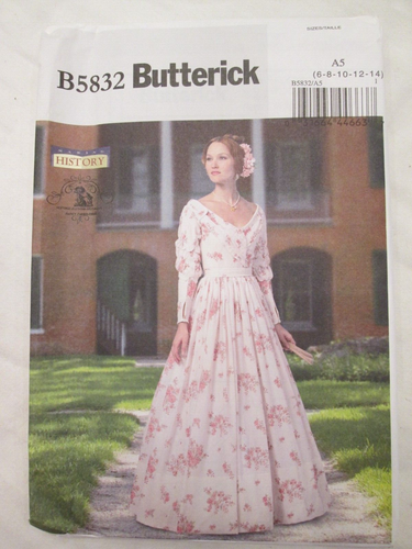 Butterick 5832 Making History Civil War Costume Dress Pattern 6-14 ...