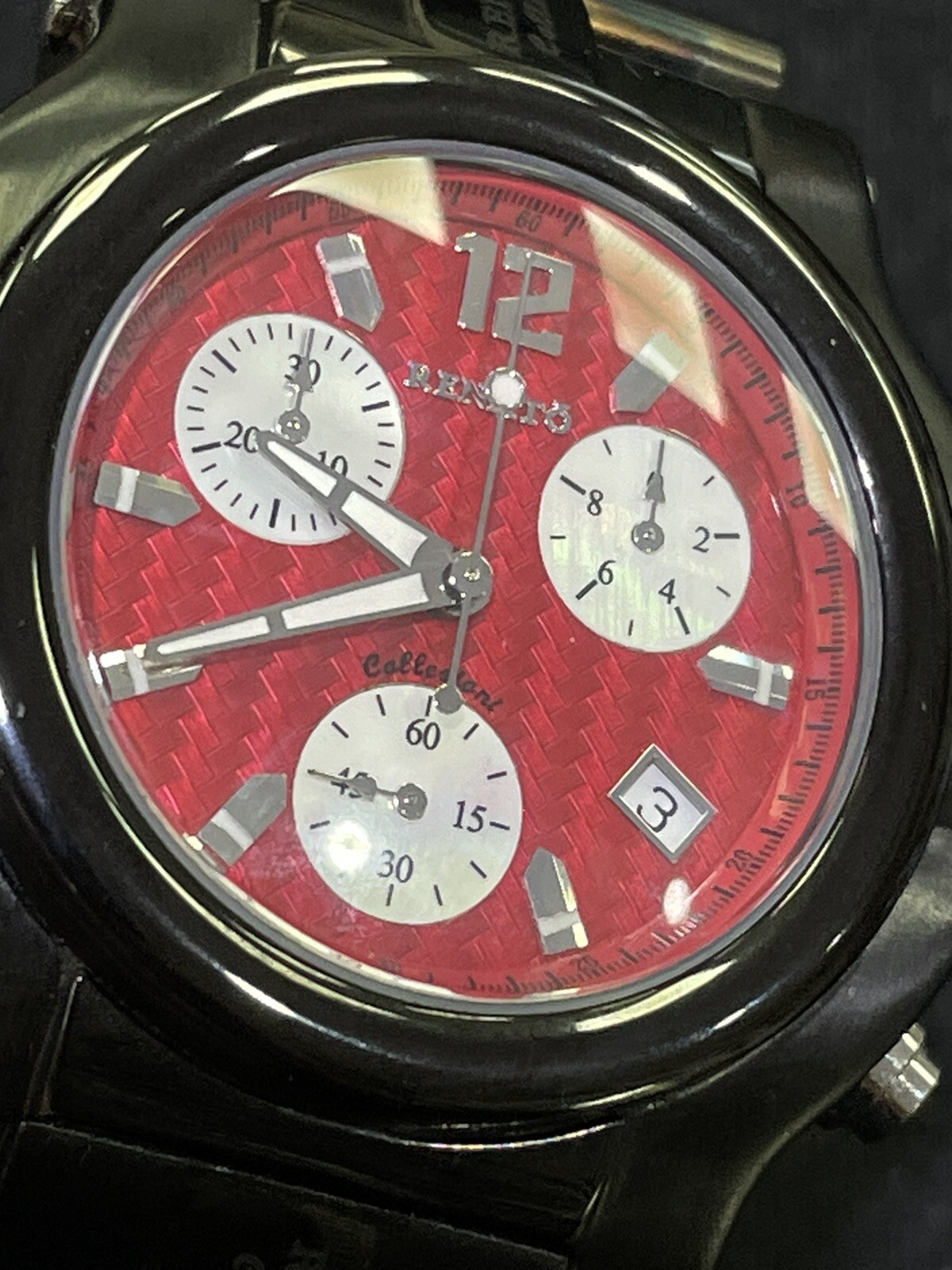 Renato G10.71A Beast Colleziani Black Red Carbon Fiber Dial Chronograph ...