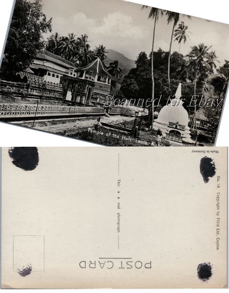 1930s Sri Lanka Ceylon Temple of the Holy Tooth Kandy VINTAGE POSTCARD ...