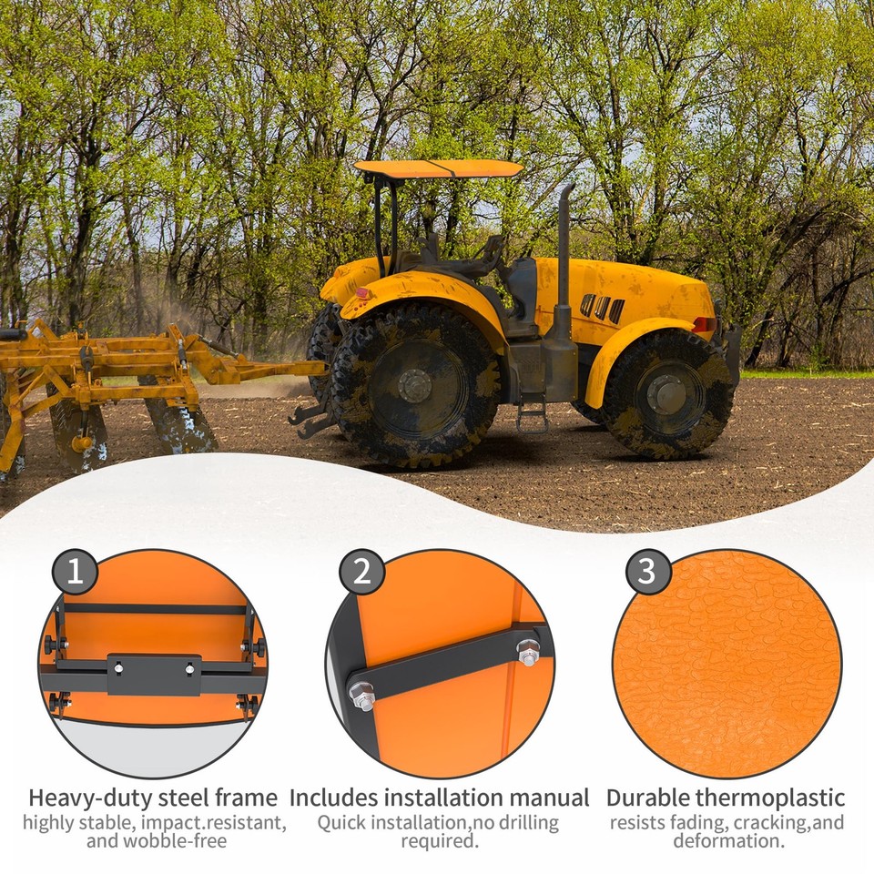 Orange Tractor Canopy for ROPS 53-3/8" X 53-3/8", Tractor Shade Canopy ...