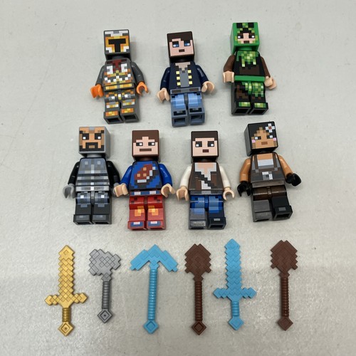 Lego Minecraft Minifigure Lot Of 7 Minifigures, Texture Pack Skin ...