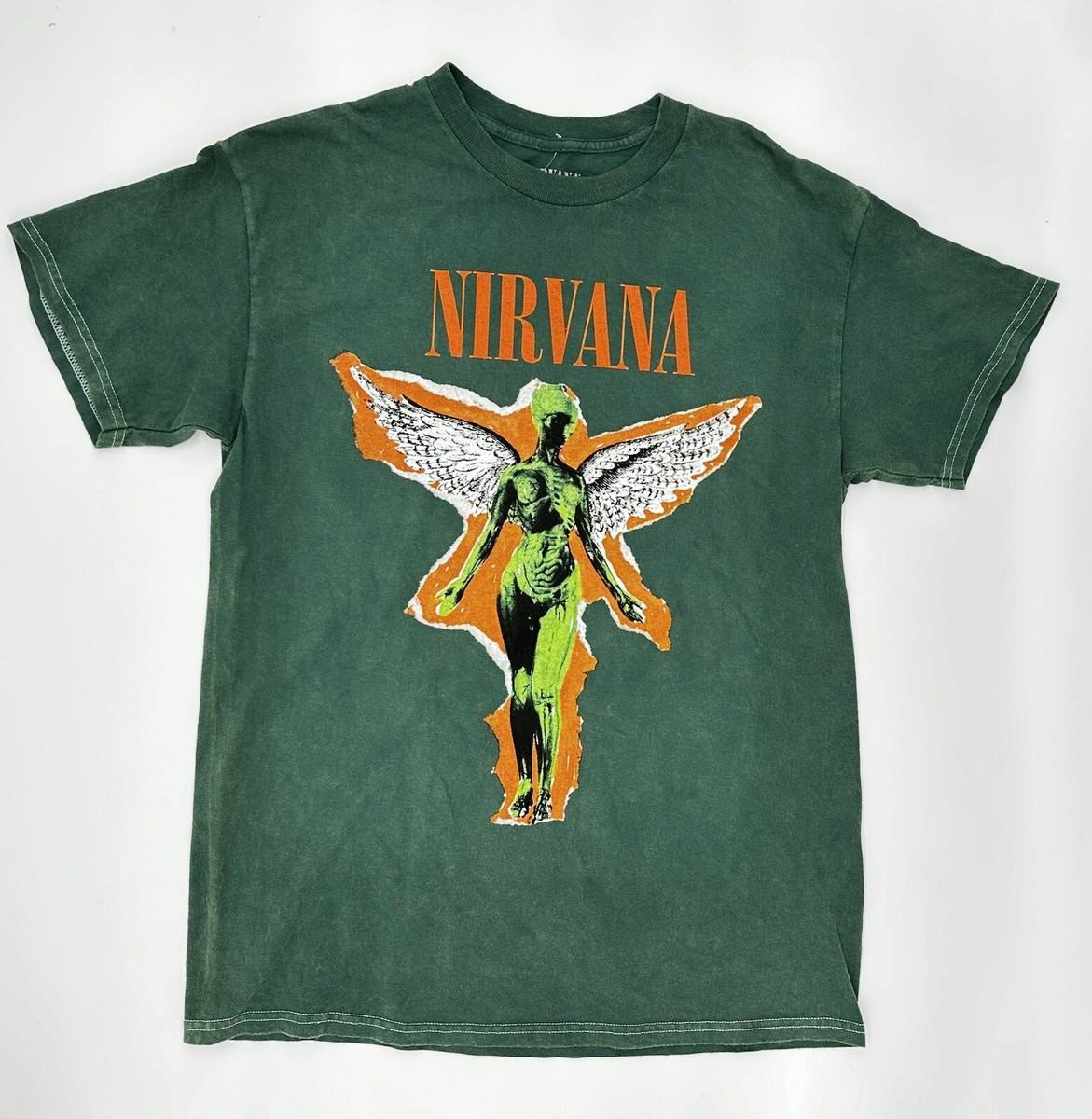 Nirvana Graphic Print Angel 90s Band Short Sleeve T-Shirt Nirvana Graphic Print Angel 90s Band Short Sleeve T-Shirt