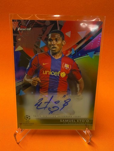 🔥Autograph Samuel Eto‘o /50 Auto FC Barcelona Topps Finest UCL 2021/ ...