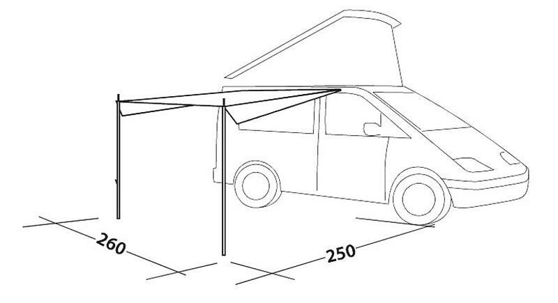 EASY CAMP MOTOR TOUR CAMPERVAN SUN CANOPY AWNING TARP FOR VW T5 T6 ...