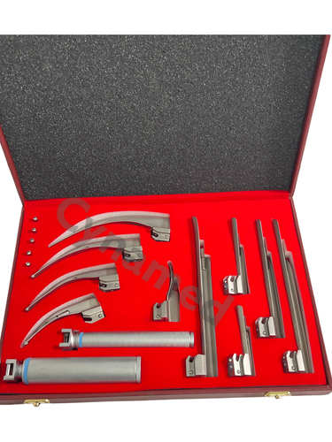 10 Pcs Set Laryngoscope Macintosh Mac + Miller BLADES & 2 HANDLES EMT ...